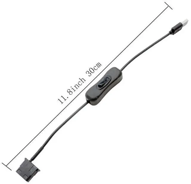 USB to Molex 4-Pin Fan Power Cable with Switch for Computer Case Fan ...