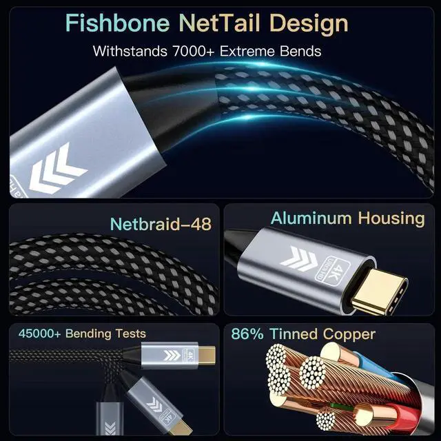 USB C Extension Cable 20FT, 20Gbps/100W USB3.2 Type C Extender Cord, 4K ...