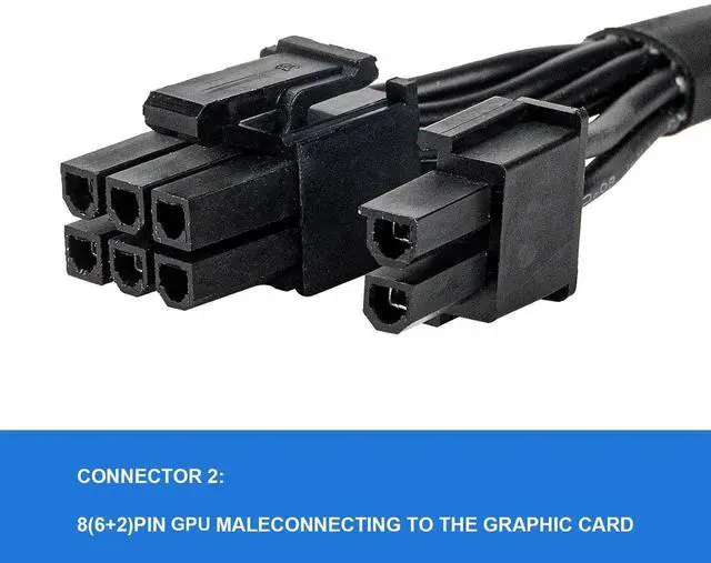 PCIE Power Cable for C.orsair & Thermaltake: 65CM, 8-Pin to 6+2 Pin ...