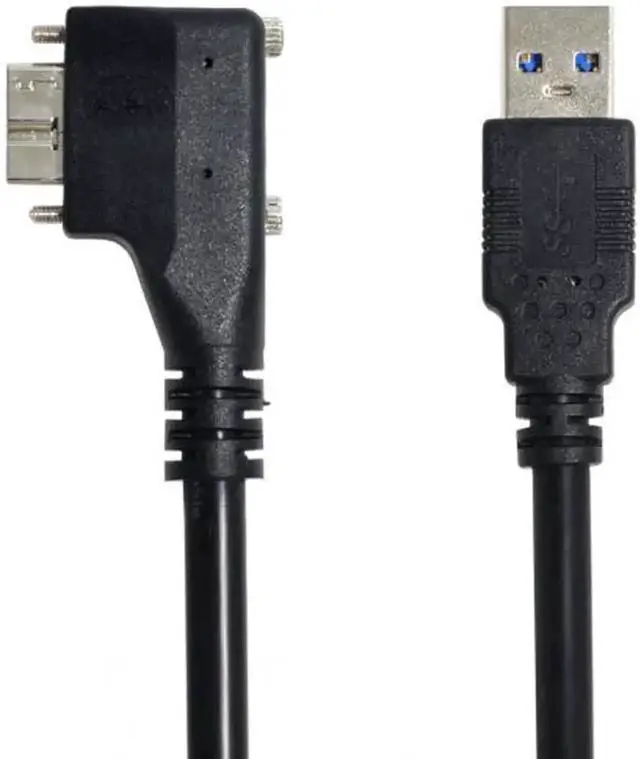 3.0M Dual Screws 90 Degree Right Angled Micro USB Mount to USB3.0 Data ...