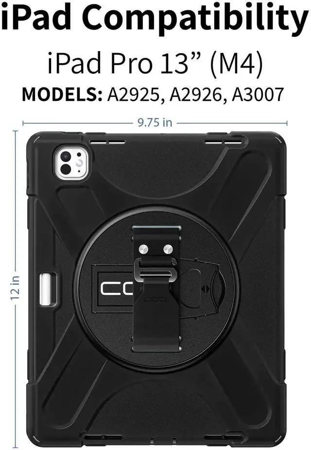 CODi Rugged Case for iPad Pro 13" (M4) (2024) | 360° Protection, Drop ...