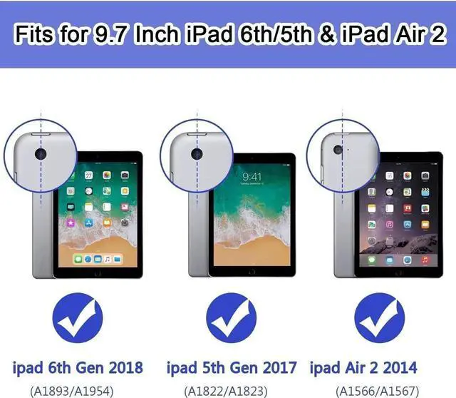 for iPad 6th Generation/iPad 5th Gen/iPad Air 2/iPad Pro 9.7" Case with ...