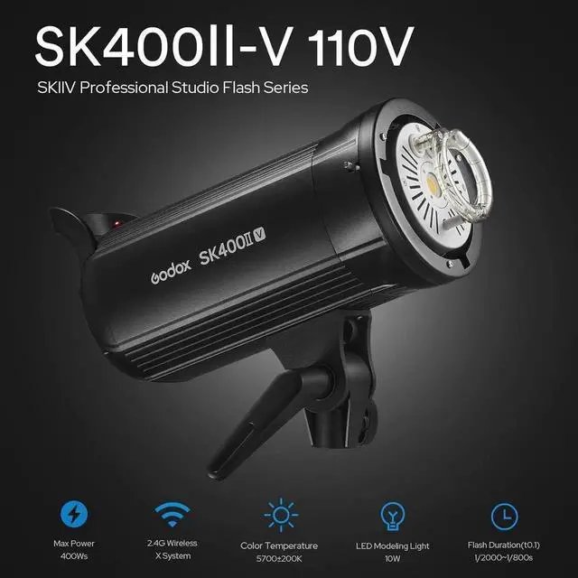 SK400II-V (New Upgrade) 400Ws Bowens Mount Photo Studio 2.4GHz GN65 ...