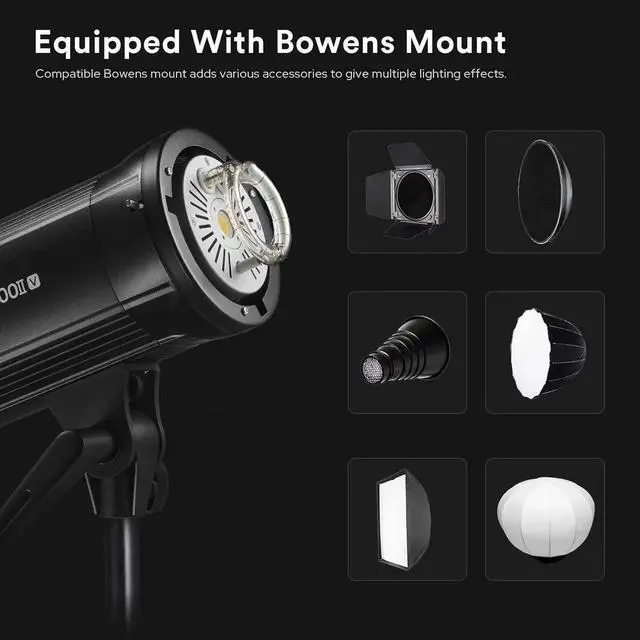 SK400II-V (New Upgrade) 400Ws Bowens Mount Photo Studio 2.4GHz GN65 ...
