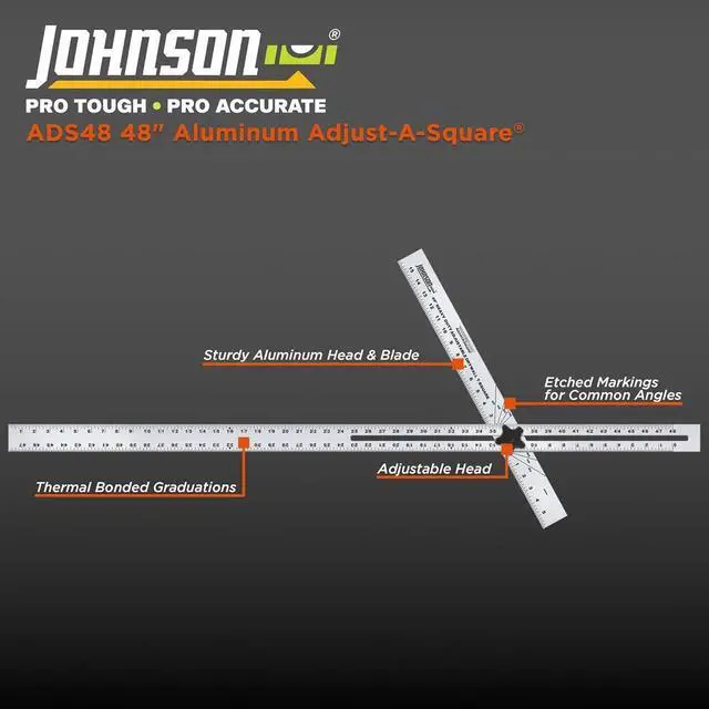 Level & Tool ADS48 Adjust-A-Square Heavy Duty Aluminum Adjustable T ...