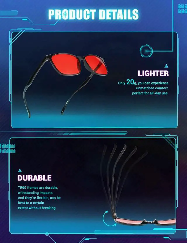 TIJN Sleep Glasses for 99.9% Blue Green Light Blocking for Women Men ...