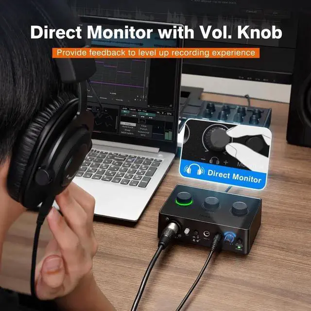 PC Audio Mixer for Recording Music, USB Interface for Streaming and ...