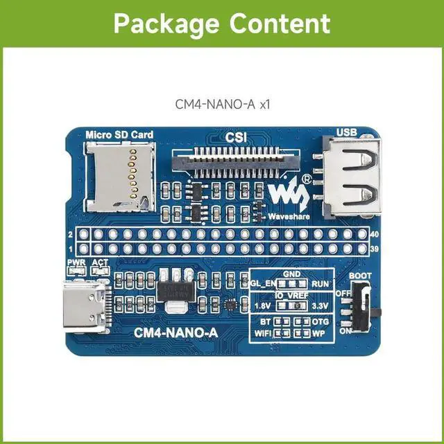 Waveshare Nano Base Board (A) for Raspberry Pi Compute Module 4 Same ...