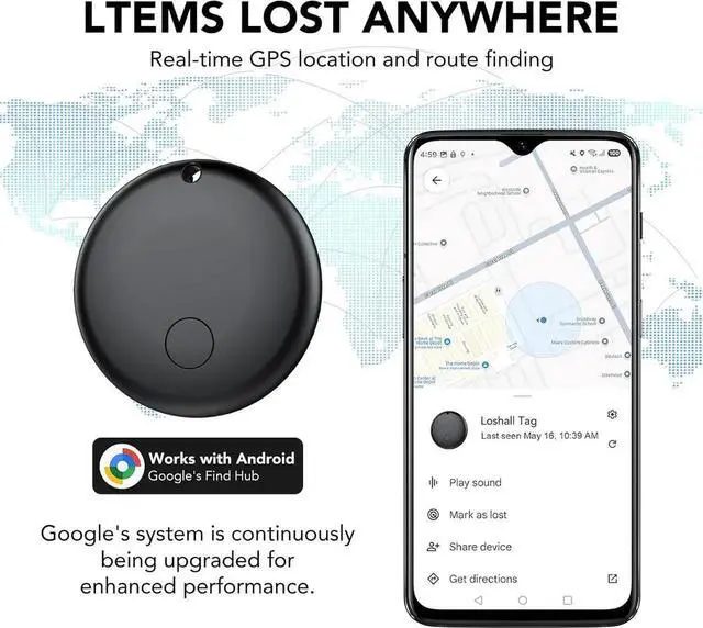 Android Air Tracker 4 Pack, Bluetooth Tracker Tags, Work with Google nd ...