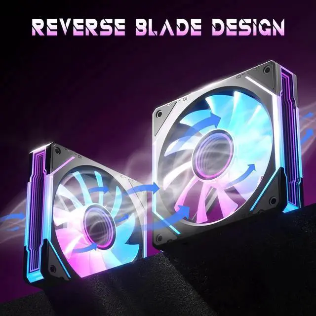 Daisy Chain120mm Case Fan, Reverse Fan with 5V 3-PIN Connector, Daisy ...