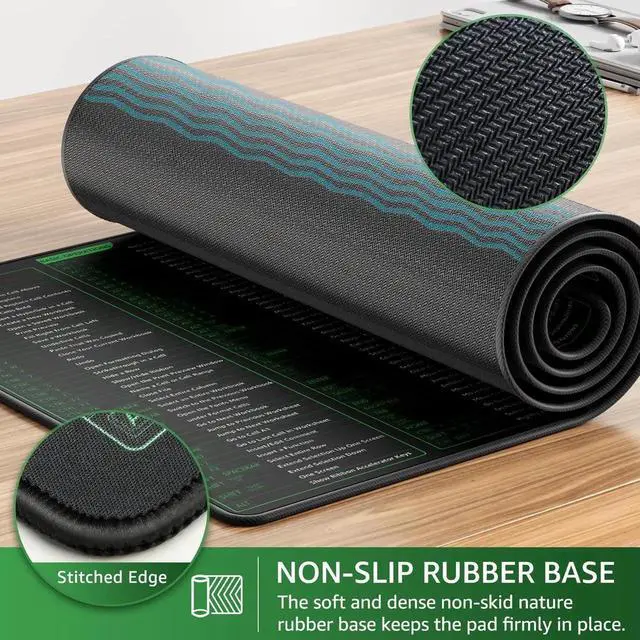 JVFYI Large Gaming Mouse Pad with Stitched Edges, Extended Mousepad ...