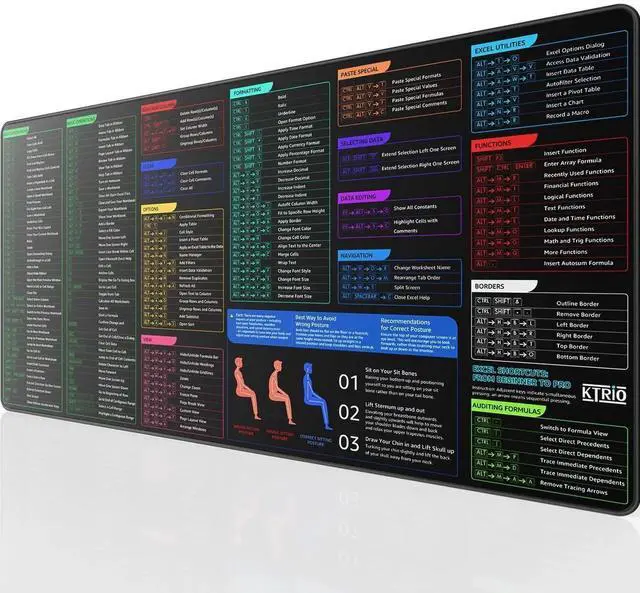 JVFYI Large Gaming Mouse Pad with Stitched Edges, Extended Mousepad ...