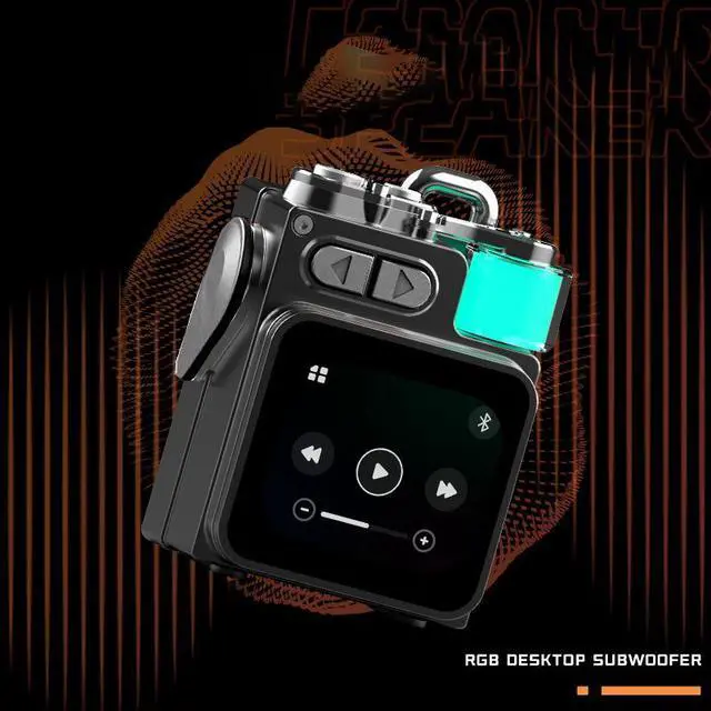 JVFYI Outdoor Mini Portable Smart LCD Screen Wireless Music RGB Lights ...