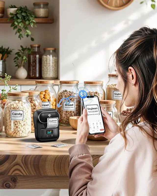 JVFYI Phomemo M110 Portable Label Maker | Bluetooth Thermal Printer for ...