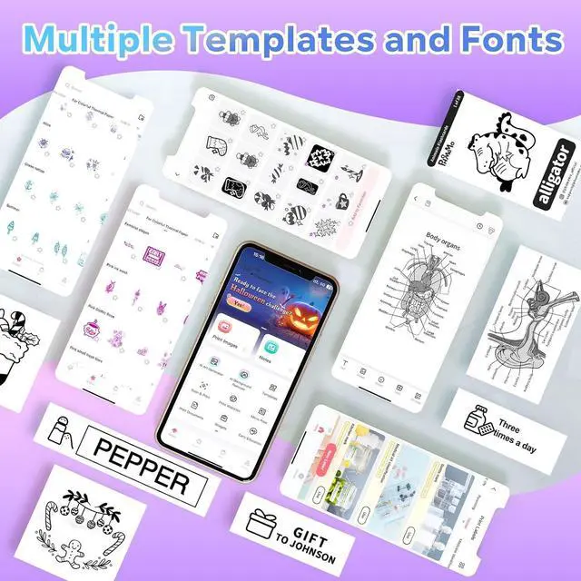 JVFYI Phomemo M02Pro 300dpi Portable Mini Printer for Sticker, Photo ...