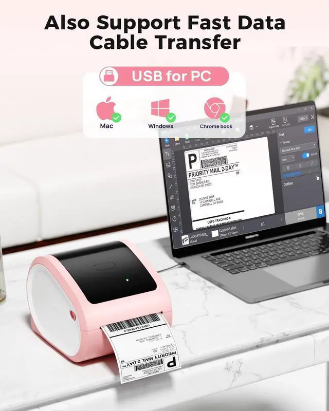 JVFYI Phomemo D520BT Thermal Shipping Label Printer | Wireless ...