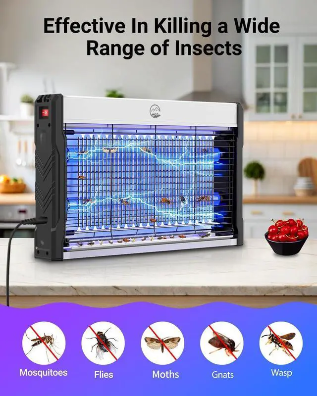Electric Bug Zapper, 3000V High-Voltage Indoor Fly Killer, Powerful ...