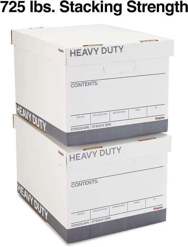 STAPLES Storage & Filing Box, Heavy-Duty with Handles & Removable Lid ...
