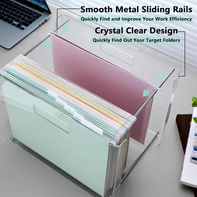 24 Hanging File Folder with Acrylic Organizer for Letter/a4 Size ...