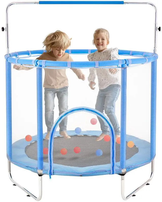 55" Trampoline for Kids Mini Toddler Trampoline with Net Indoor Outdoor ...