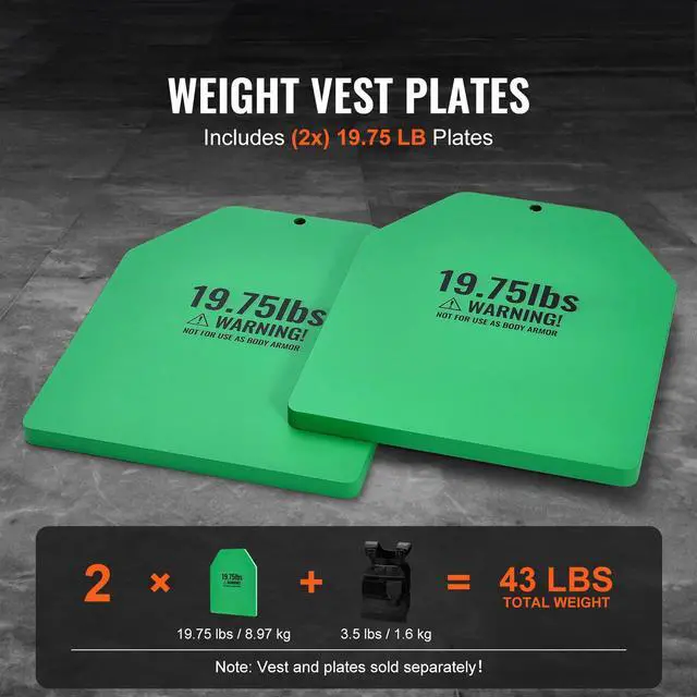 VEVOR Weight Vest Plates, 19.75 LB Pairs, Premium Steel Weighted plates ...