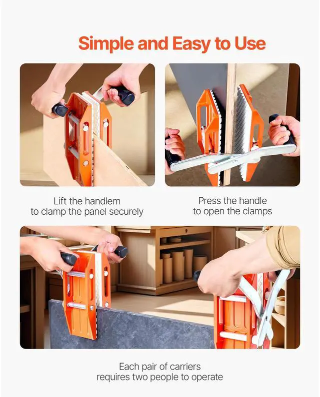 VEVOR Double Handed Stone Carrying Clamps 660 lbs Granite Panel ...