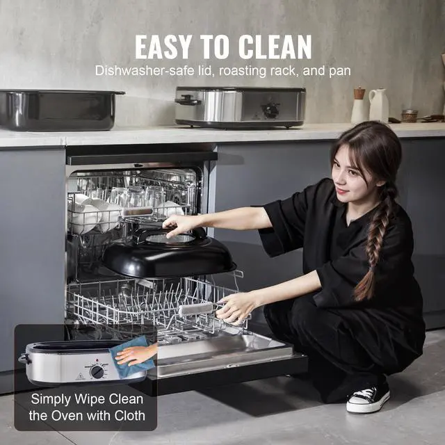 VEVOR Electric Roaster Oven, 18 QT Turkey Roaster Oven with Self ...