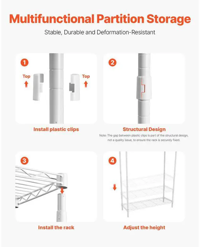 VEVOR Over Washer and Dryer Storage Shelf Single Row 3 Tiers Washer ...