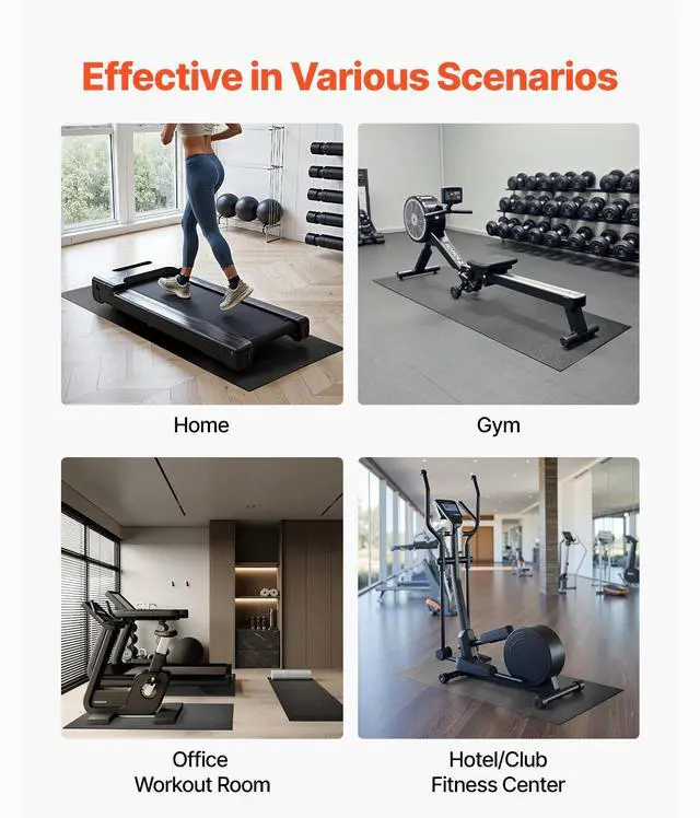 Treadmill Mat for Carpet Floor 1/4" Thick 36"x78" Exercise Equipment ...