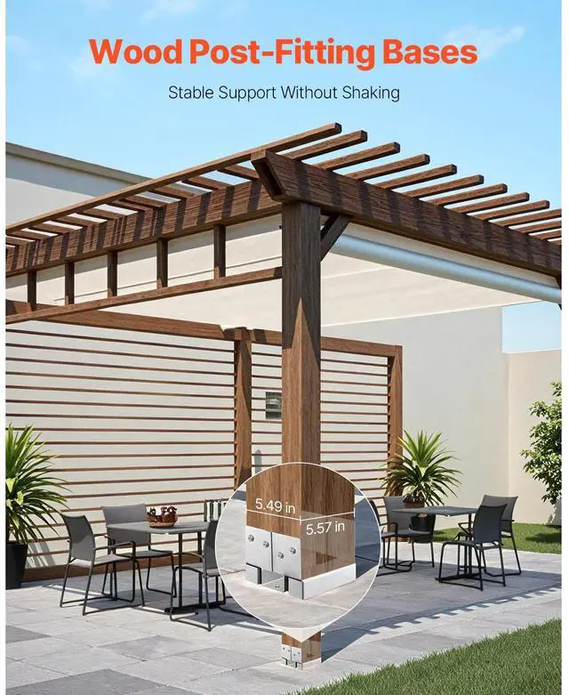 10 Pcs 6x6 Post Base Bracket Post Anchor for Concrete Inner Size 5.49x5 ...