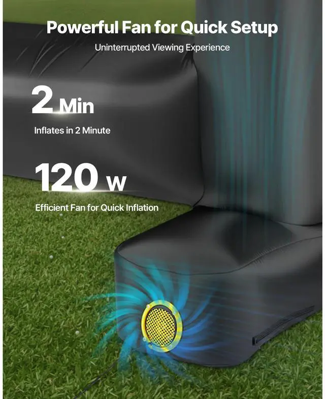 VEVOR 14 ft Inflatable Movie Screen 16:9 600D Movie Projection with ...