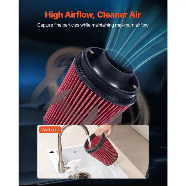 Cold Air Intake, 3.9 Inch Cold Air Intake System + Heat Shield ...