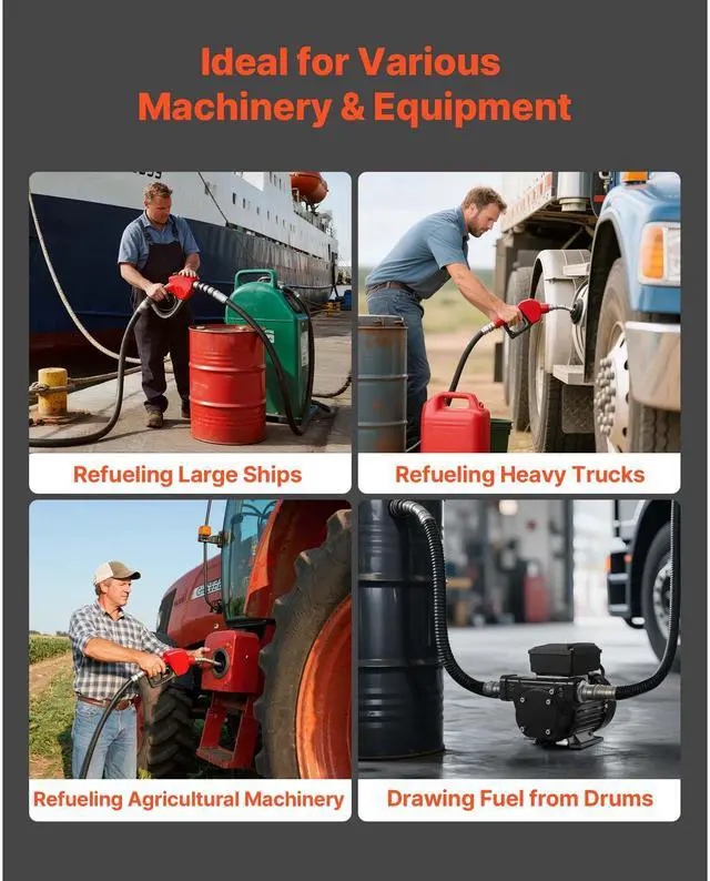 VEVOR Oil Transfer Pump 110V Electric Fuel Diesel Kerosene Pump 16 GPM ...