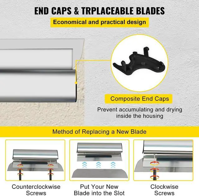 VEVOR Skimming Blade,24 inch Smoothing Knife, European Stainless Steel ...