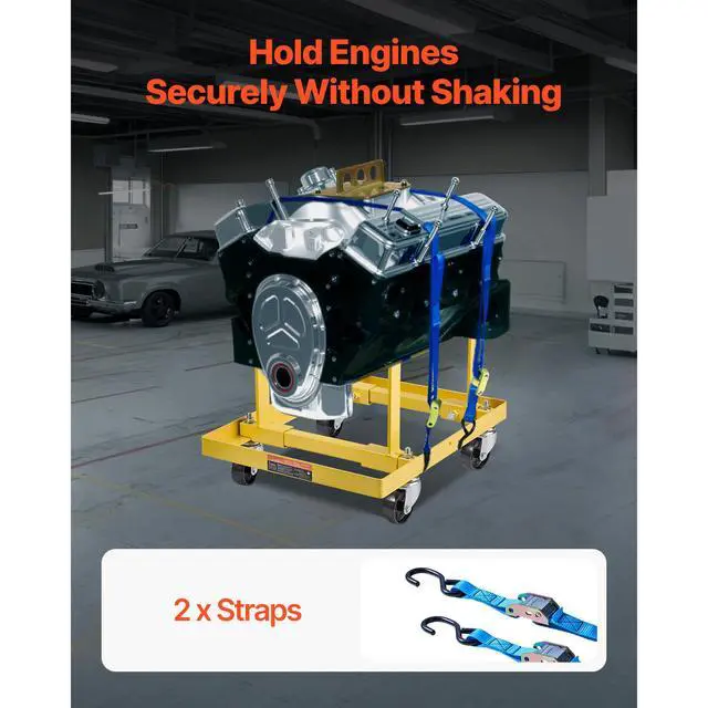 VEVOR Engine Stand 750 LBS Adjustable Motor Hoist Dolly with 4-Caster ...