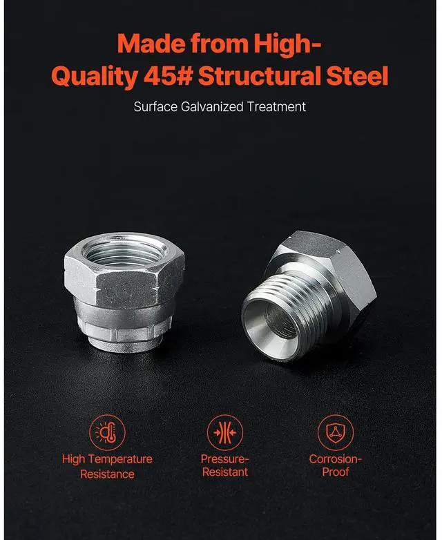 64 PCS BSPP Hydraulic Fitting Cap & Plug Assortment Adapter Kit ...