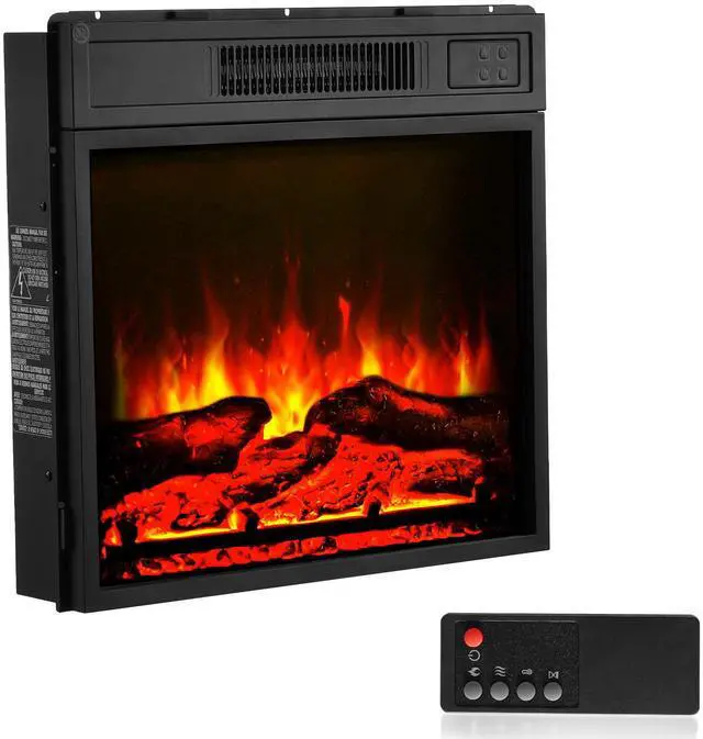 VEVOR 18in Electric Fireplace Insert Wall Recessed Heater Remote ...