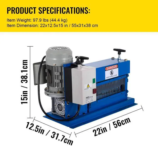 Portable Wire Stripper, 18 AWG to 1" OD, 11 Channels, 10 Blades ...