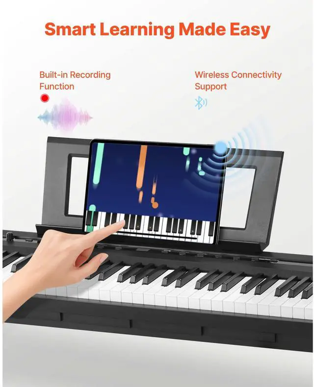 VEVOR Weighted Digital Piano, 88 Keys Fully Weighted, Electric Piano ...