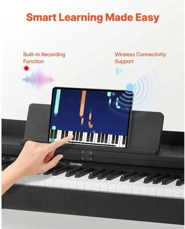 VEVOR Weighted Digital Piano, 88 Keys Fully Weighted, Electric Piano ...