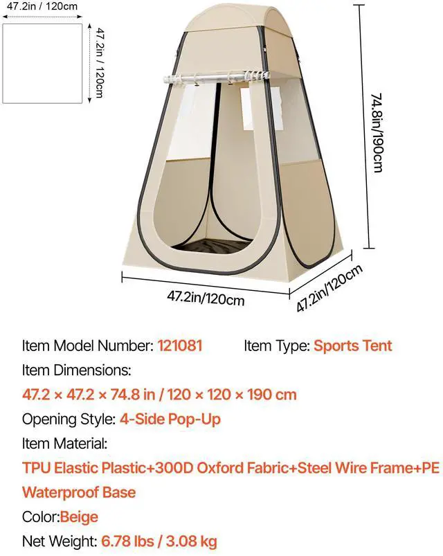 VEVOR Pop up Sports Tent 47x47 in Outdoor Clear Bubble Tent Weather ...