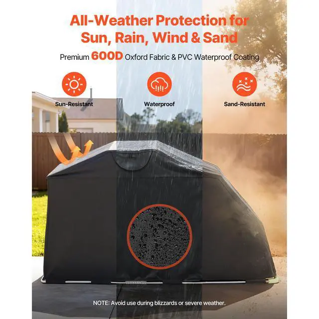 Motorcycle Storage Shelter with Security Lock, 600D Oxford Flip-Up ...