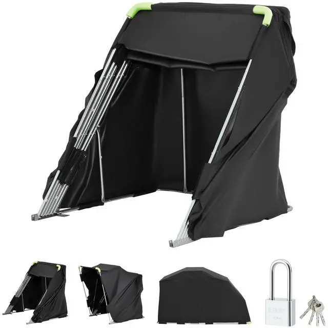 Motorcycle Storage Shelter with Security Lock, 600D Oxford Flip-Up ...