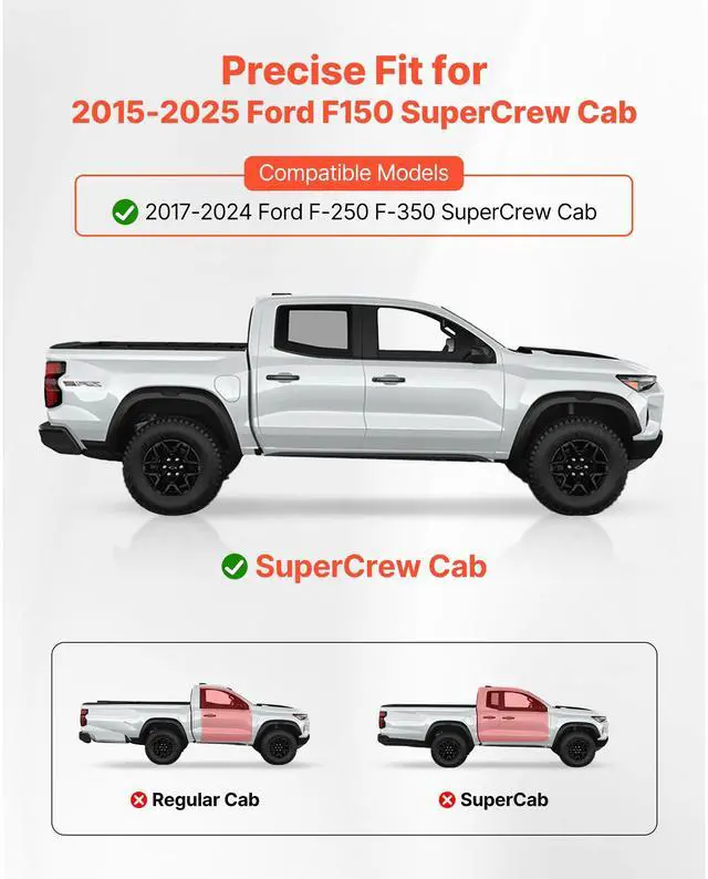 VEVOR Running Boards, 6 Inches Side Steps Compatible with 2015-2025 ...