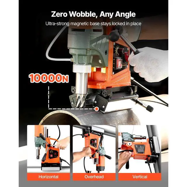 VEVOR Magnetic Drill Press Mag Drill Press 1400 W 0-750 RPM with 11 ...