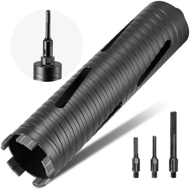 Core Drill Bit, 2-1/2 inch Diameter, 9-1/2 inch Drilling Depth, 5/8-11 ...