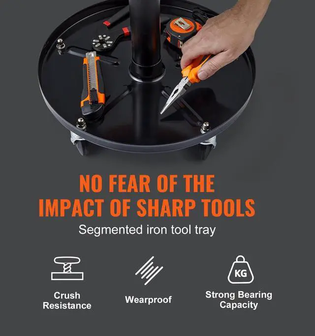 VEVOR Adjustable Mechanics Rolling Creeper Seat Stool Tool Tray for ...