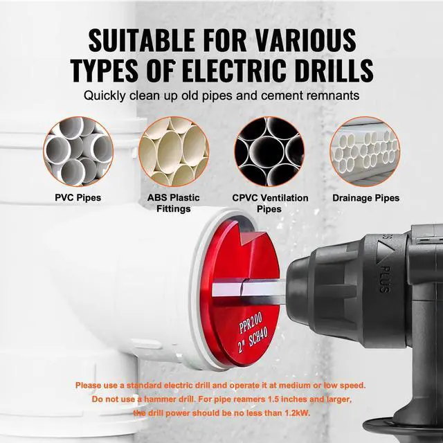 VEVOR PVC Pipe Reamer Tool Pipe Fitting Socket Saver Aluminum Alloy for ...