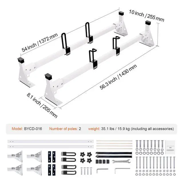 VEVOR Trailer Ladder Rack Van Roof Rack for Ford Transit 150, 250, 350 ...