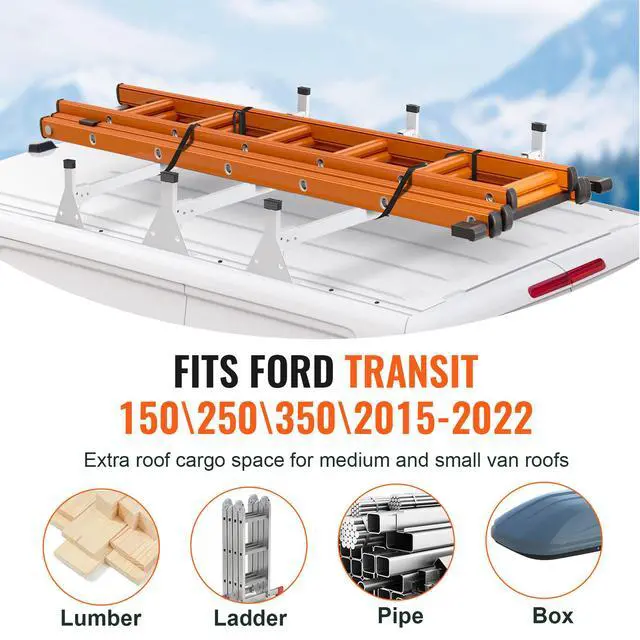 VEVOR Trailer Ladder Rack Van Roof Rack for Ford Transit 150, 250, 350 ...
